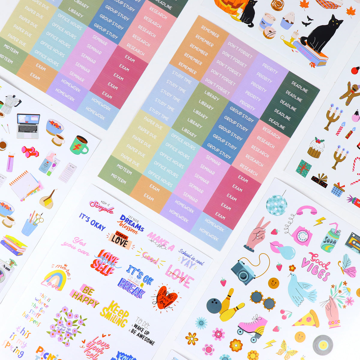 24/7 Academic Sticker Set (12 Sheets) – The Centered Student